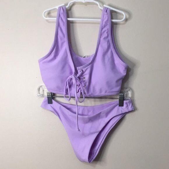 Source Unknown | Swim | Juniors Light Purple Two Piece Swim Suit Bikini ...
